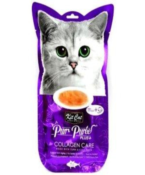 Kit Cat Purr Puree Plus Collagen Care Cat Treats 4 x 15g – The Pet ...