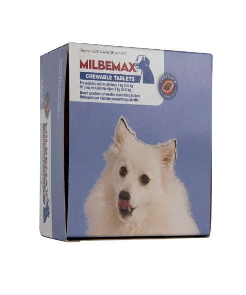 Milbemax Chewable Deworming Tablets for Small Dogs 1-5 KG'S 12X4'S (48 ...