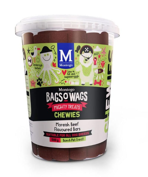 Montego Bags O Wags Chewies Beef Bars Dog Treats 500G – The Pet & Tack Shop