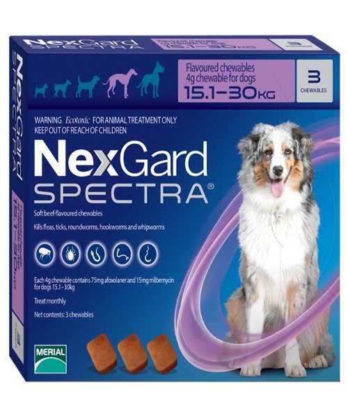 Nexgard Spectra 15 - 30KG (4G) Large Dog – The Pet & Tack Shop