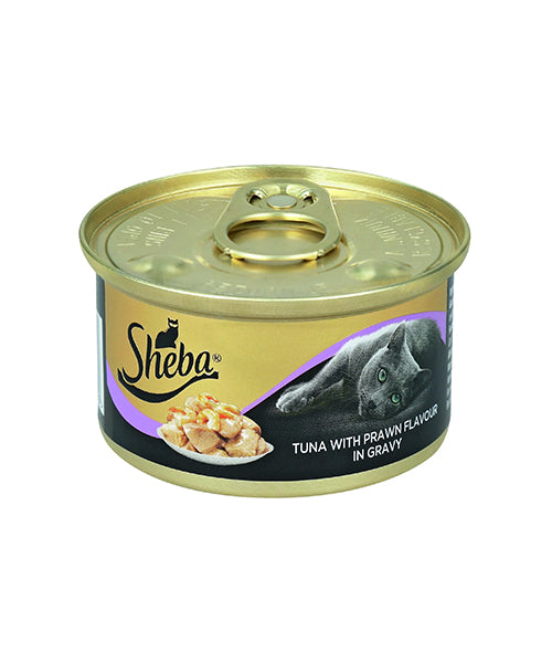 SHEBA -WET CAT FOOD - Tuna with Prawns in Gravy 24 X 85g – The Pet ...